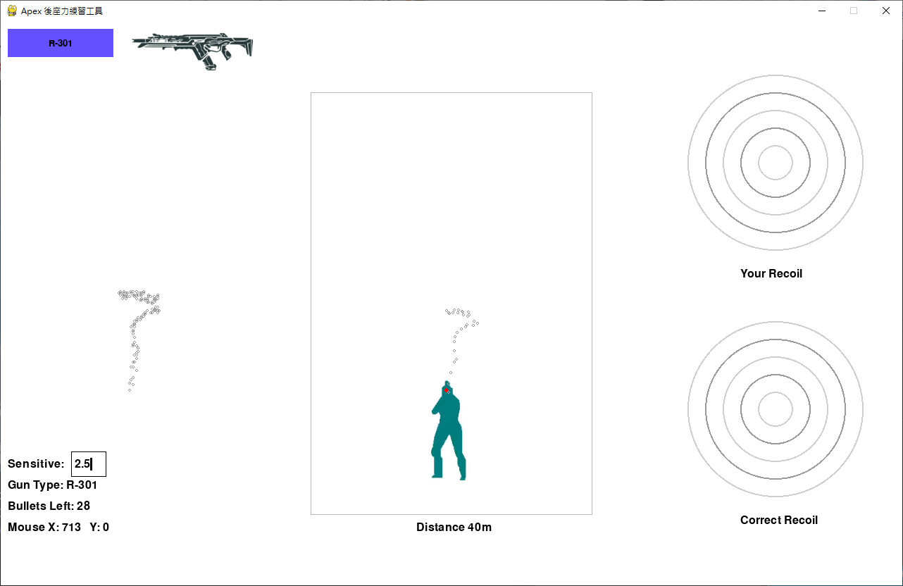 GitHub - j84637587/Recoil-Practice-Game: 此專案利用pygame製作遊戲Apex Legends中，槍械開火後座力練習遊戲。