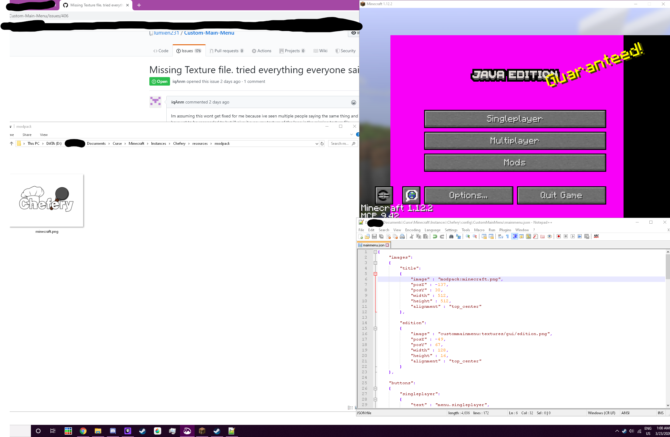 Missing Texture file. tried everything everyone said to · Issue #406 · lumien231/Custom-Main ...