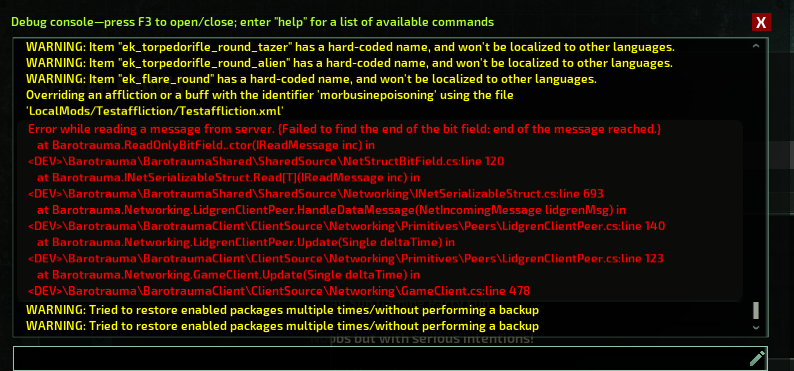 Players Cant Join Modded Lobby Failed To Find The End Of The Bit Field After 100 Reads · Issue