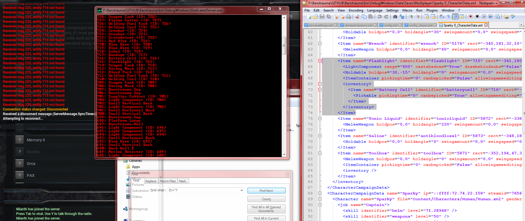 Campaign desync in steam on round start, entity not found (Save file desync or level/mission gen ...