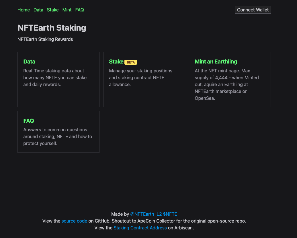 GitHub - NFTEarth/nftearth-staking: NFTEarth Staking