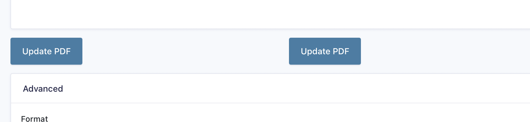 When Editing Existing Pdf That Has No Template Section Extra Update Button Showing · Issue