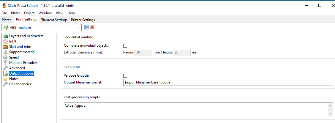 Post-processing script launches another instance of Slic3r and throws invalid file type error ...
