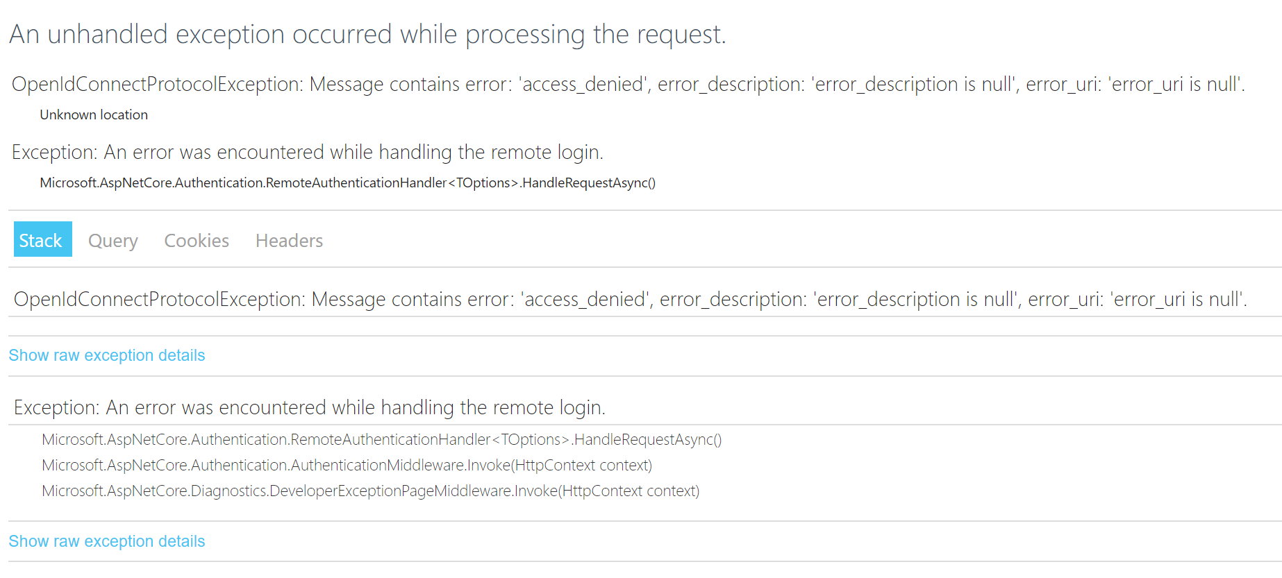 If the user denies resource access, redirect to home doesn't work in client sample · Issue #852 ...