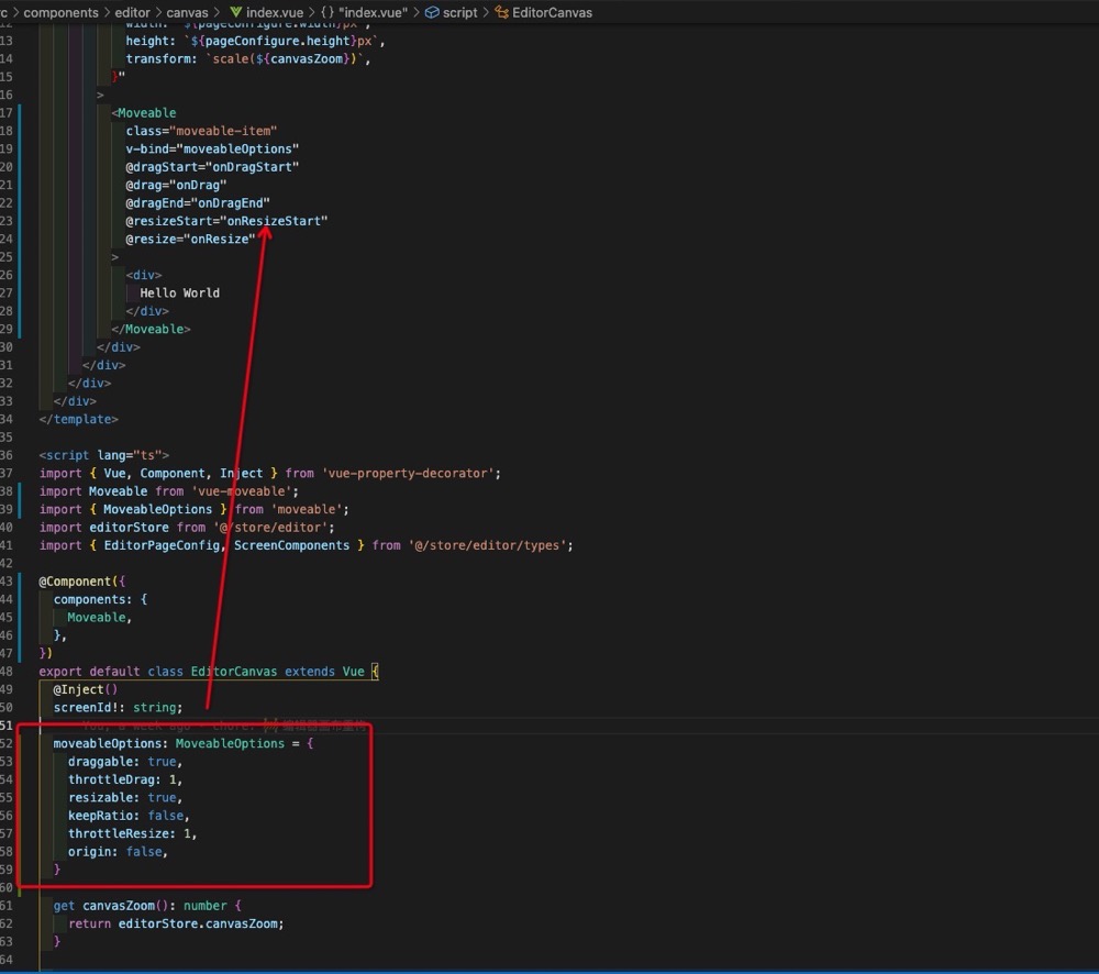 Using Moveable Component In Vue Drag Event And Resize Event Not Be