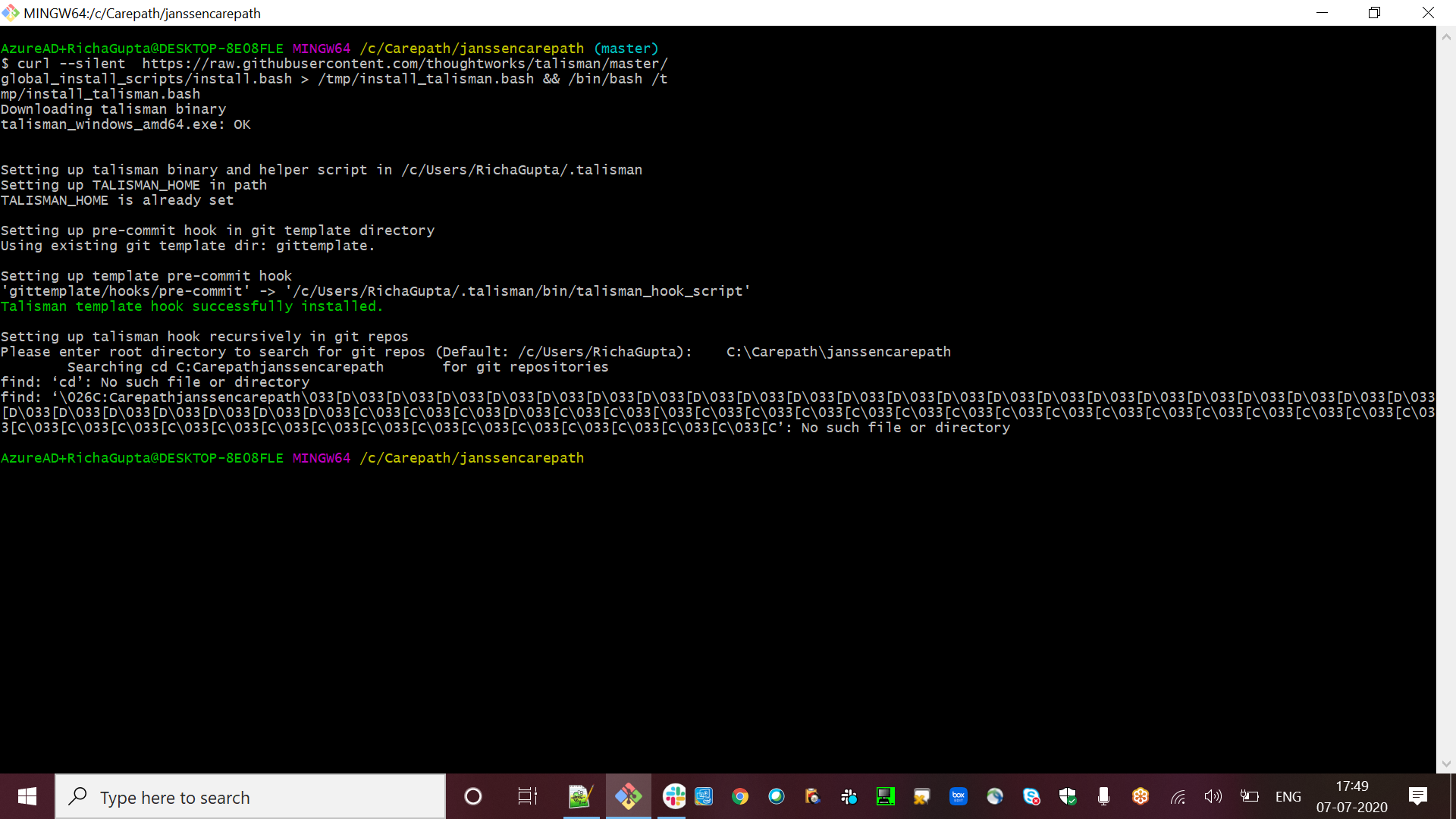 regarding installation on window 10 · Issue #206 · thoughtworks/talisman · GitHub