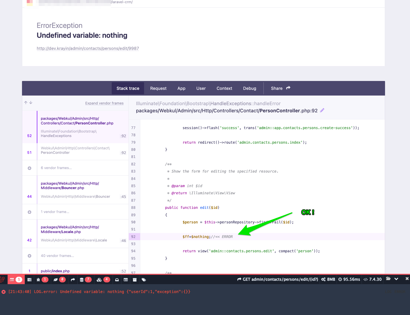 Crash Error No Details · Issue 1077 · Krayinlaravel Crm · Github