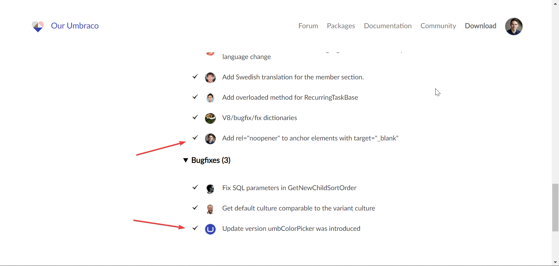 Avatar not always shown for contrib badge · Issue #672 · umbraco/OurUmbraco · GitHub