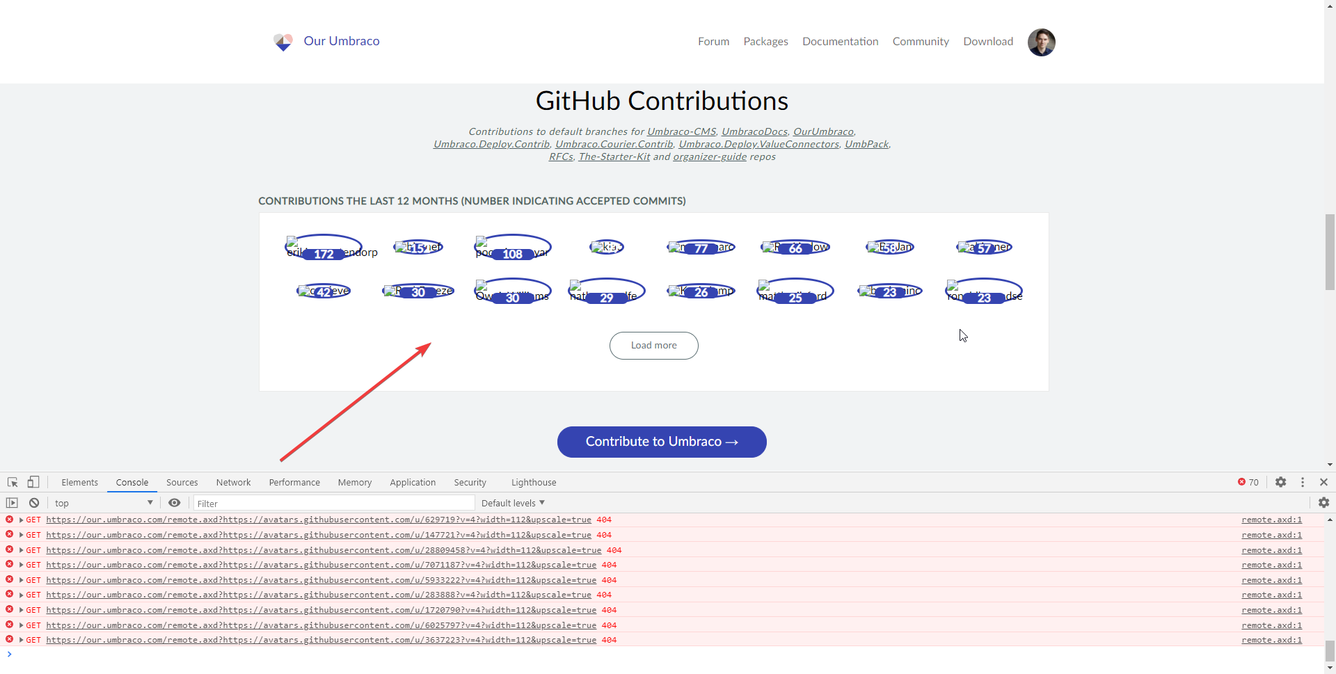 Avatars not shown for GitHub Contributions · Issue #676 · umbraco/OurUmbraco · GitHub