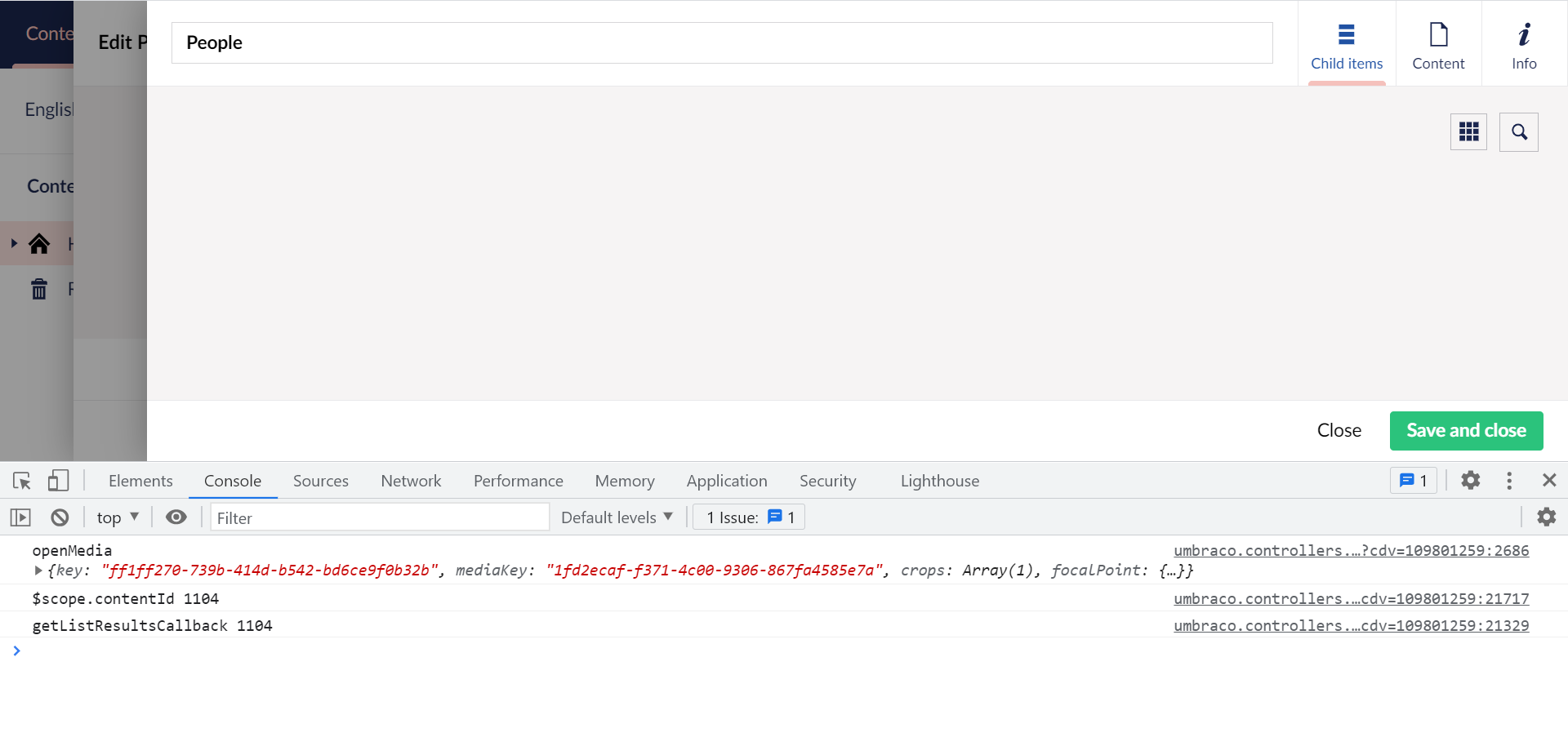 Media entry editor doesn't show child items · Issue #10943 · umbraco/Umbraco-CMS · GitHub