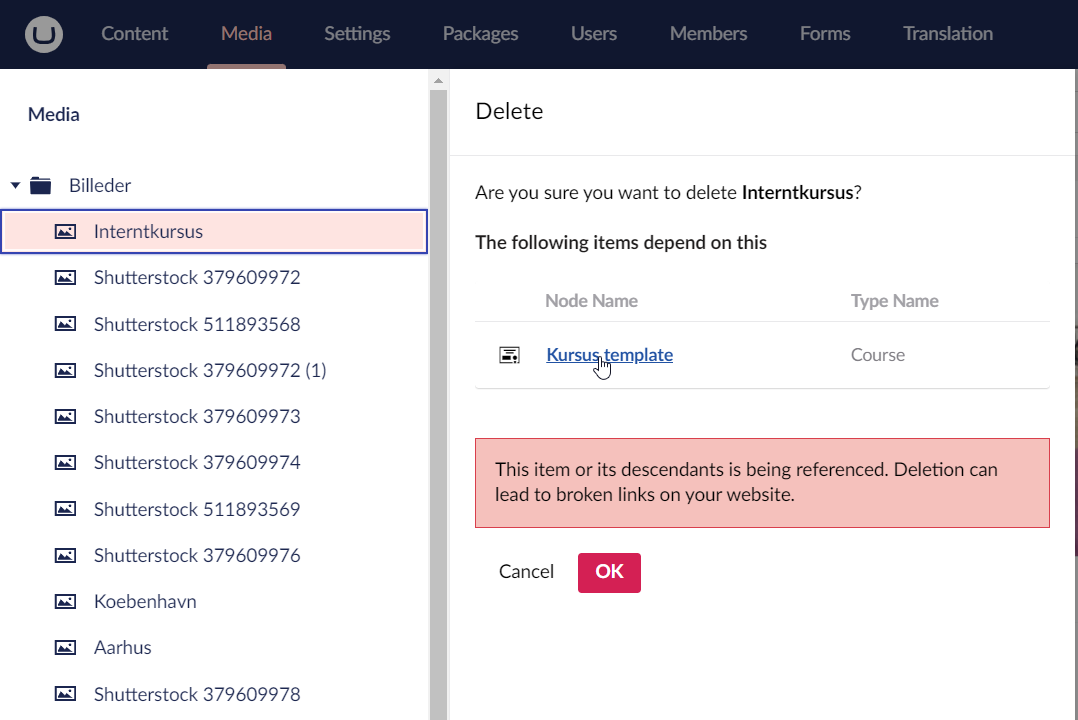 Clicking item name in delete dialog doesn't work for blueprint · Issue #12753 · umbraco/Umbraco ...
