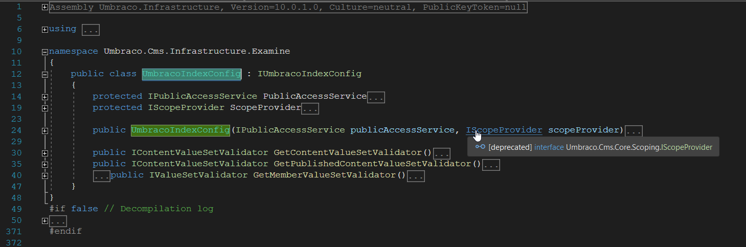 Ctor of `UmbracoIndexConfig` only accept deprecated `IScopeProvider` · Issue #12887 · umbraco ...