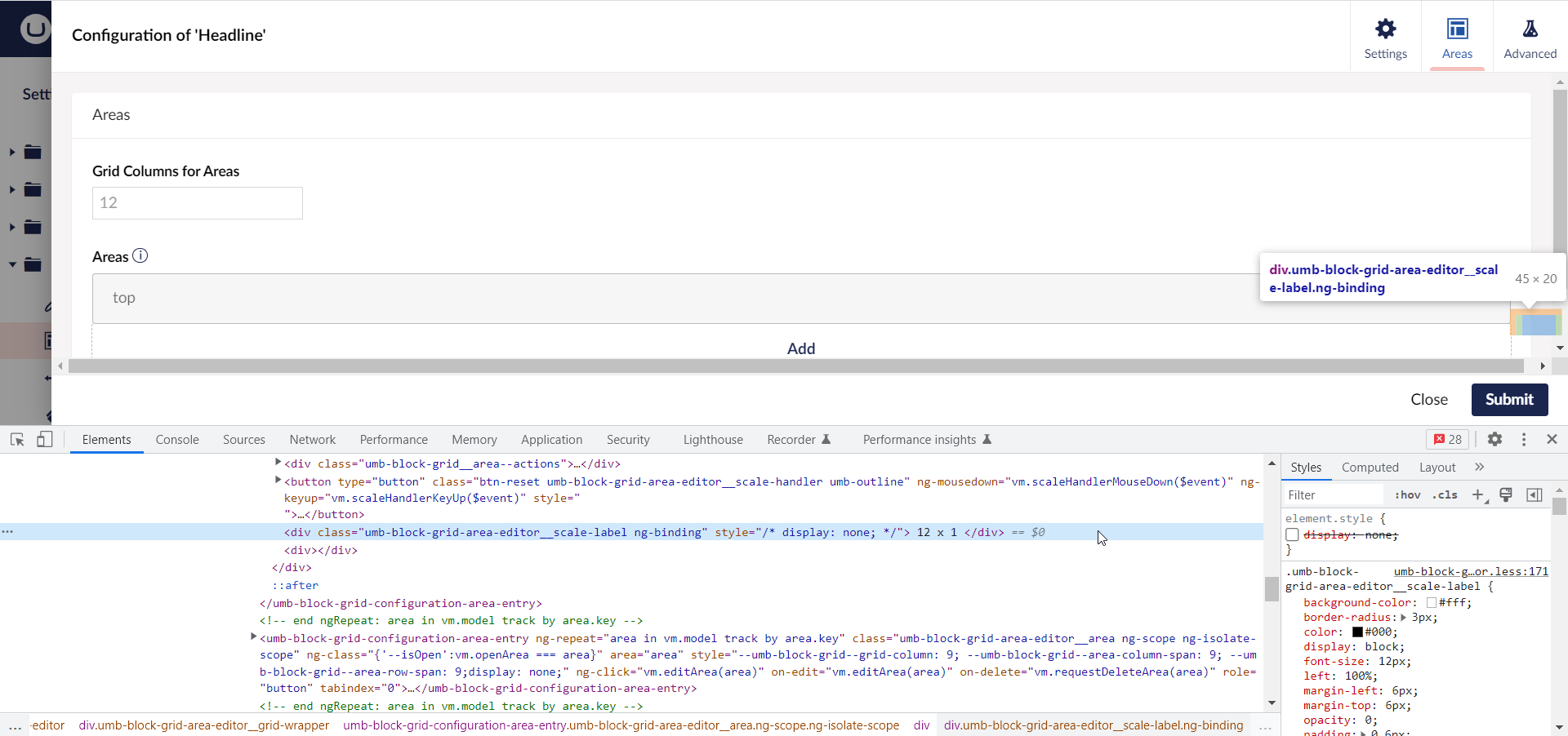 1030 Rc Horizontal Scroll In Block Grid Configuration Editor · Issue