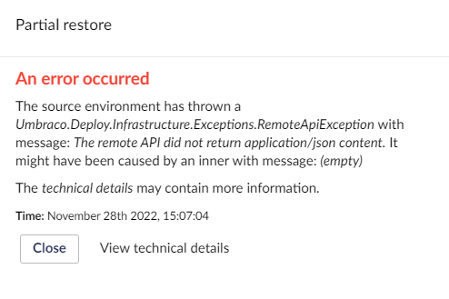 Errors when trying to restore / transfer content · Issue #128 · umbraco/Umbraco.Deploy.Issues ...