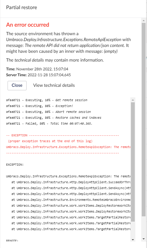 Errors when trying to restore / transfer content · Issue #128 · umbraco/Umbraco.Deploy.Issues ...