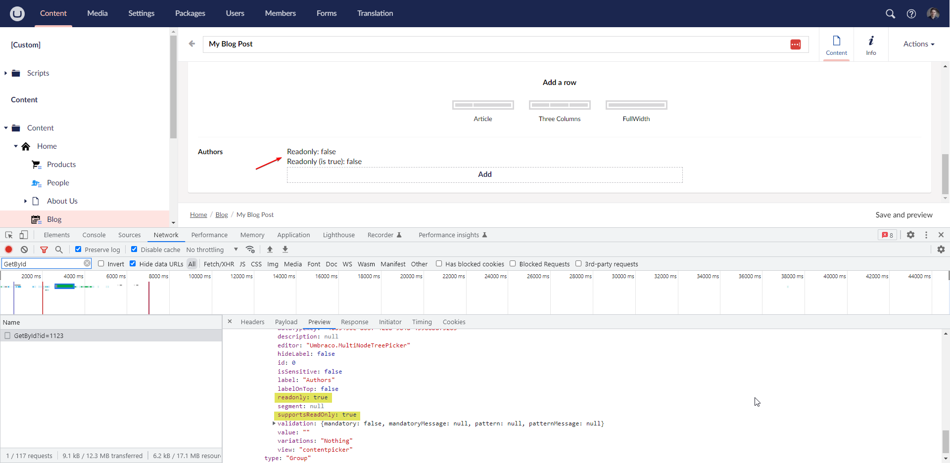 Changing property readonly via `SendingContentNotification` · Issue #13545 · umbraco/Umbraco-CMS ...