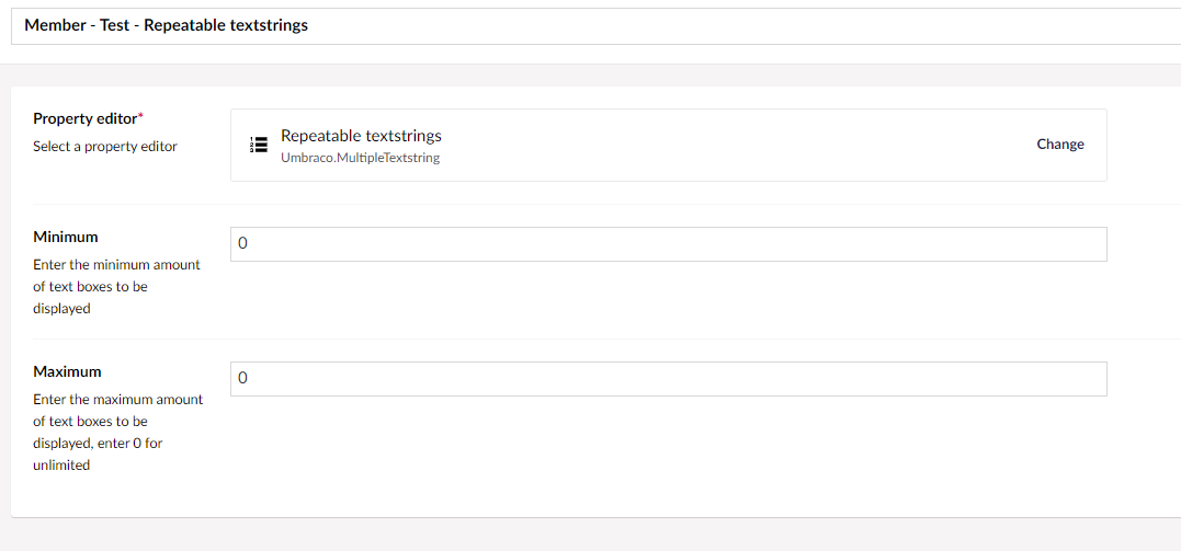 Repeatable text strings auto-filled by umbraco with "[]" on a member · Issue #14668 · umbraco ...