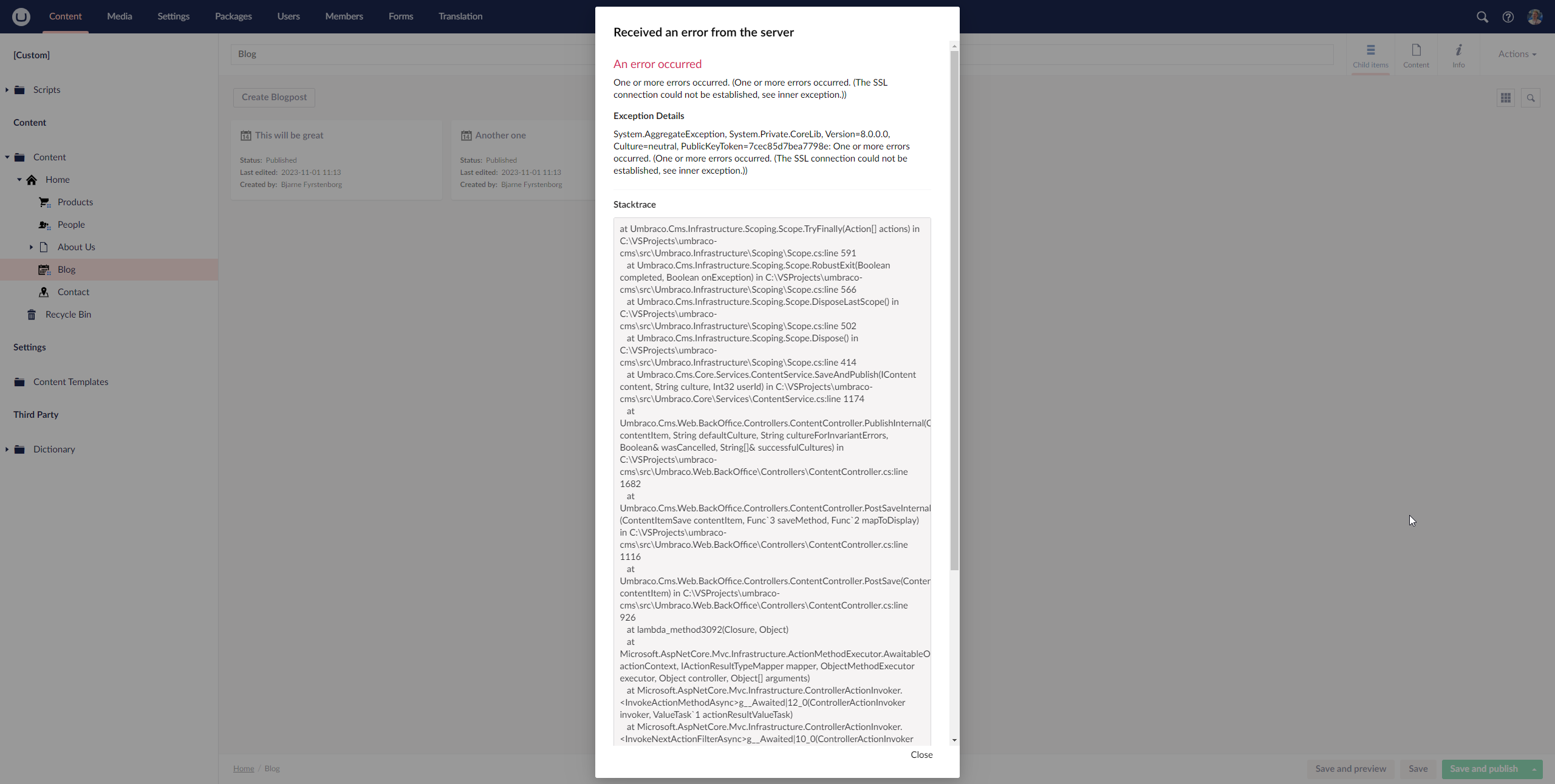 V13 Rc Error When Webhook Trigger And Url Is · Issue 15172 · Umbraco Umbraco Cms · Github