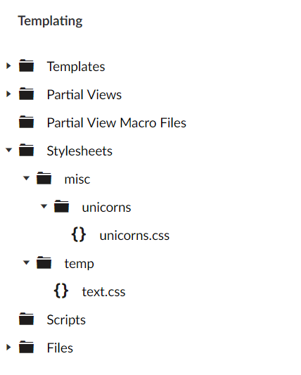 Ability to create folder under stylesheets · Issue #4150 · umbraco/Umbraco-CMS · GitHub