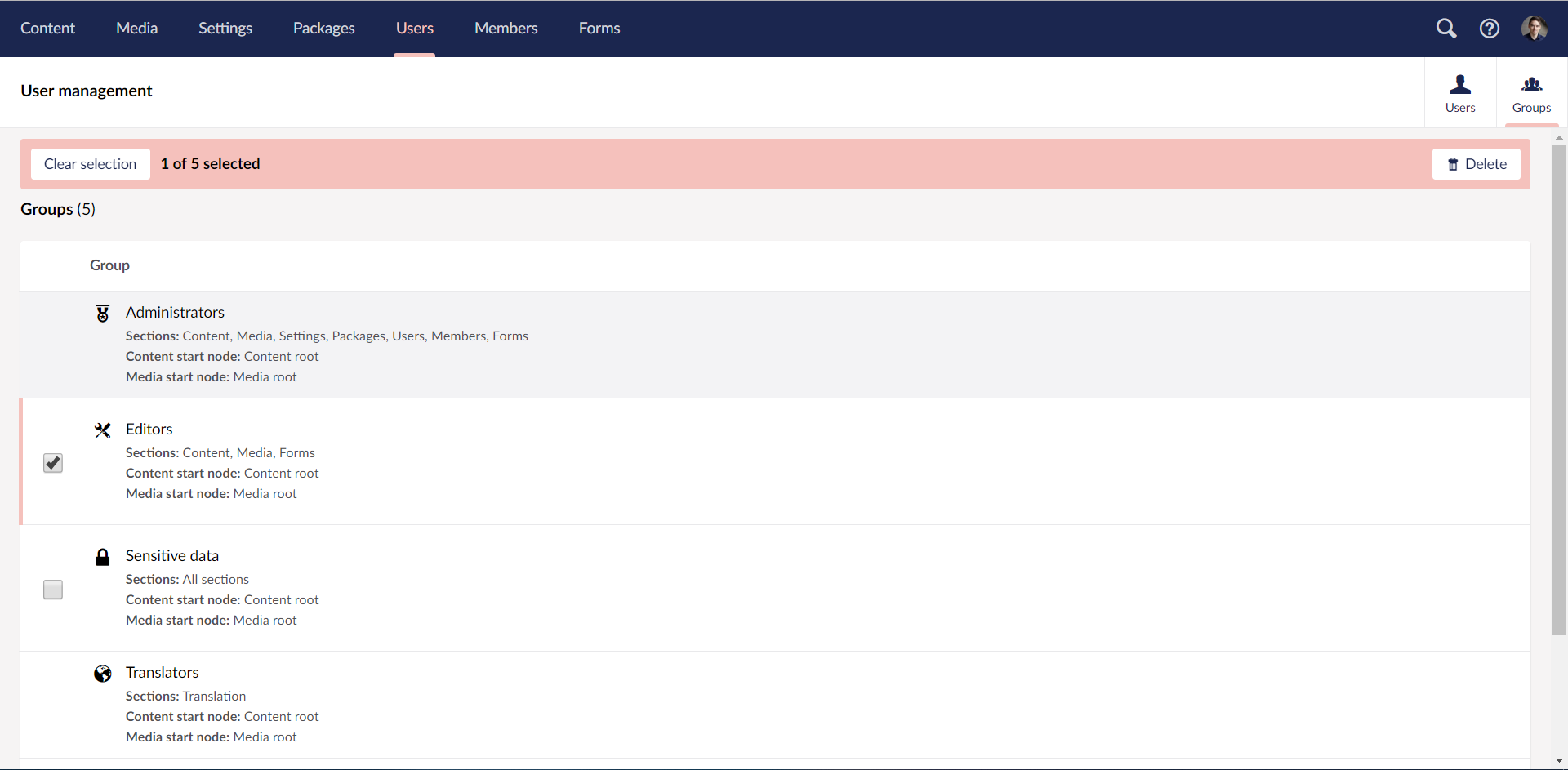 v8: Selection of users and groups are not consistent with rest of UI · Issue #4682 · umbraco ...