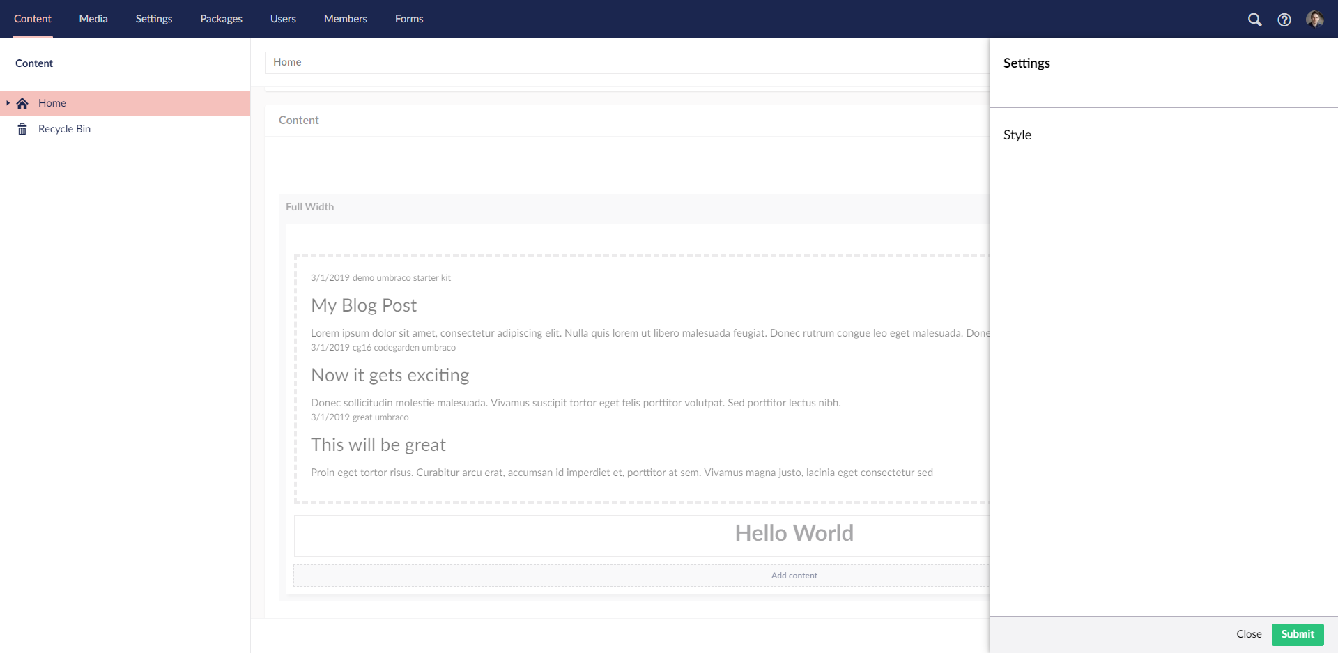 v8: Grid settings/styles dialog doesn't animate · Issue #4867 · umbraco/Umbraco-CMS · GitHub