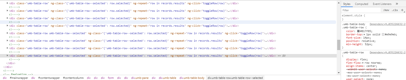 Selected form entries are not highlighted · Issue #196 · umbraco/Umbraco.Forms.Issues · GitHub