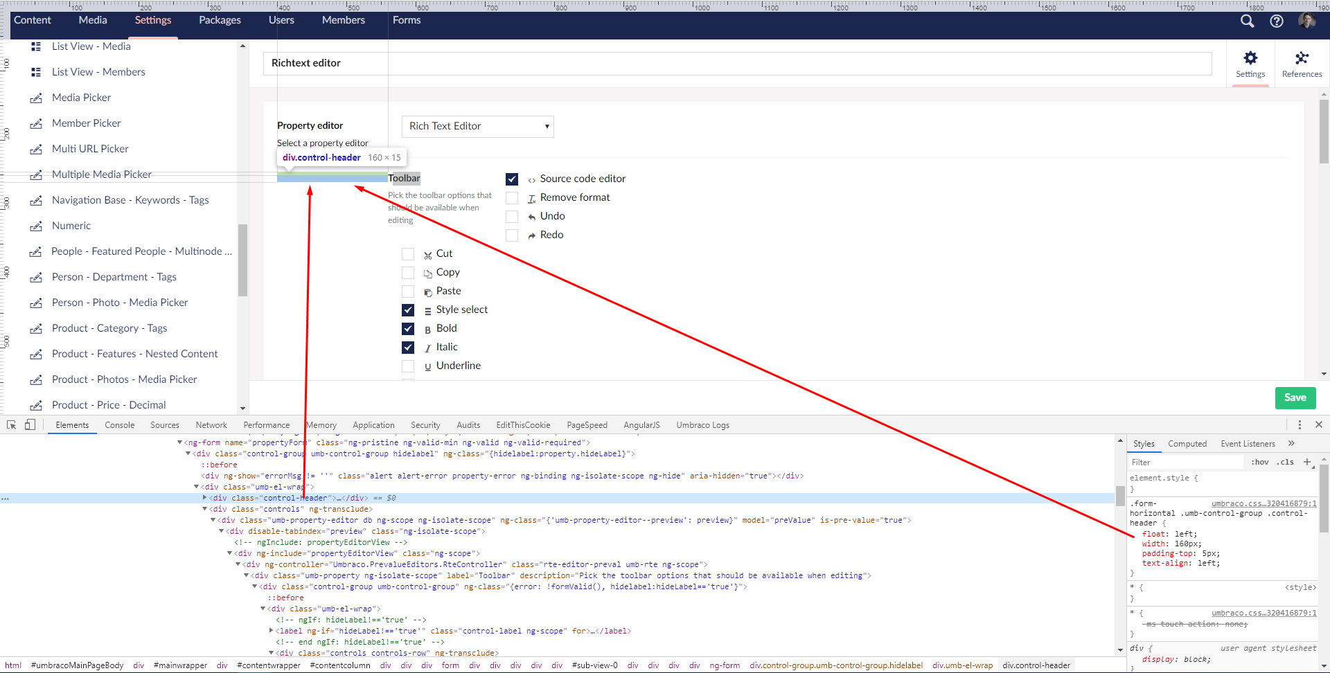 84rc Issue With Styling Of Richtext Configuration · Issue 7258 · Umbracoumbraco Cms · Github