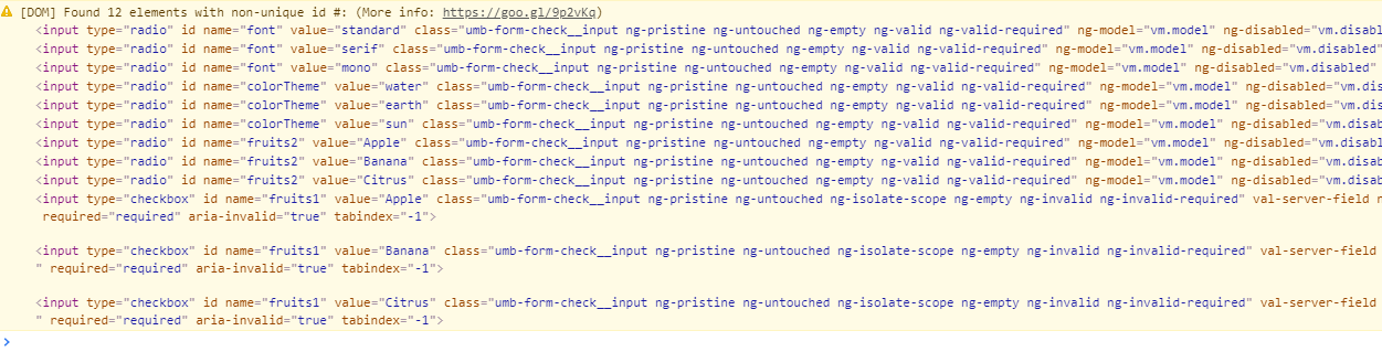 Add default id to checkboxes and radiobuttons · Issue #7374 · umbraco/Umbraco-CMS · GitHub