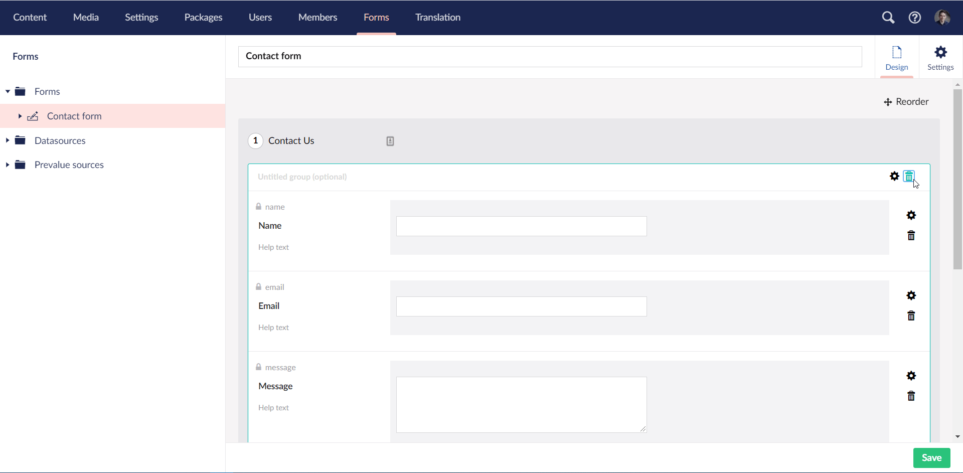 Delete Group Or Field Doesnt Work · Issue 384 · Umbracoumbracoformsissues · Github
