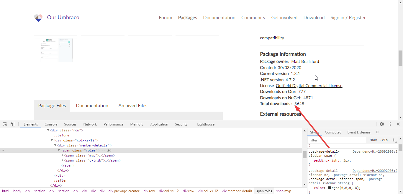 Fix right padding in use badges · Issue #476 · umbraco/OurUmbraco · GitHub