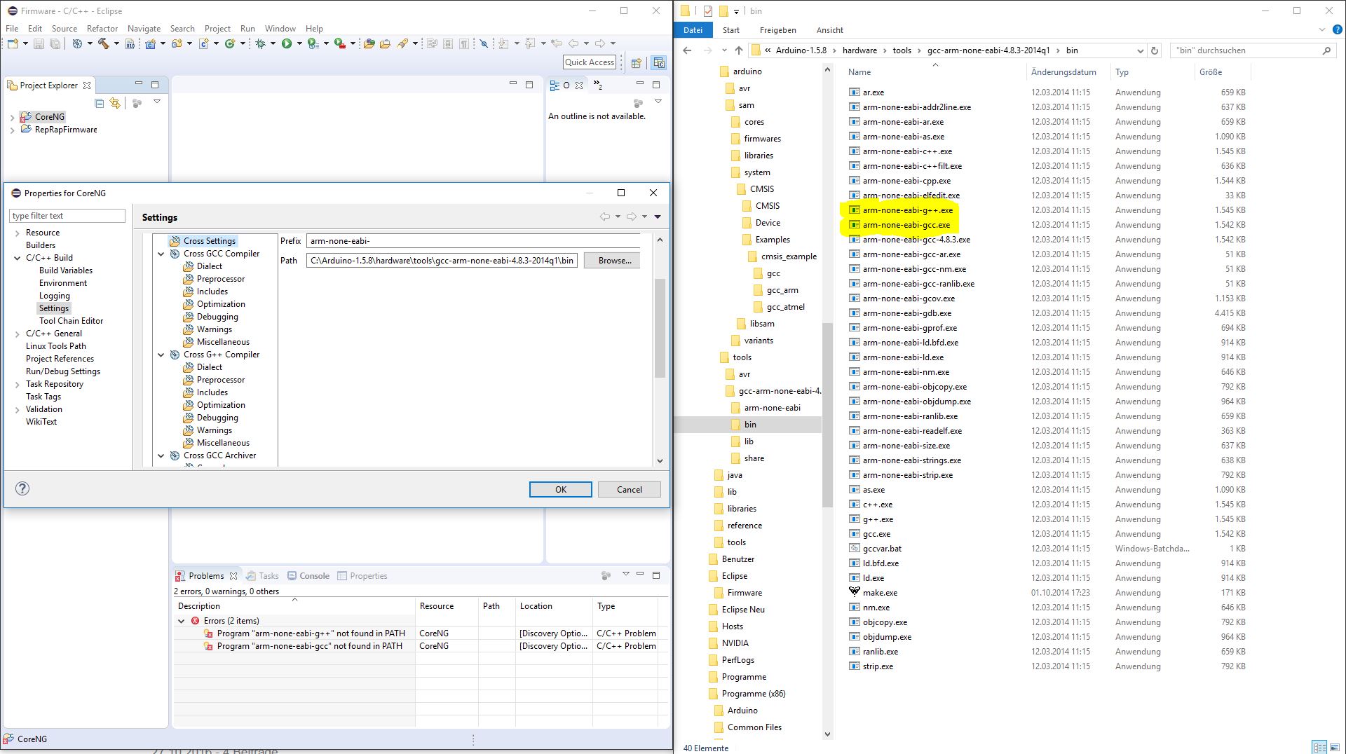 Eclipse dosent produce files · Issue #120 · Duet3D/RepRapFirmware · GitHub