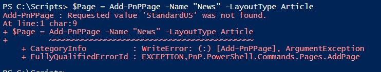 [BUG] Add-PnPPage throwing Requested value StandardUS was not found. · Issue #1154 · pnp ...