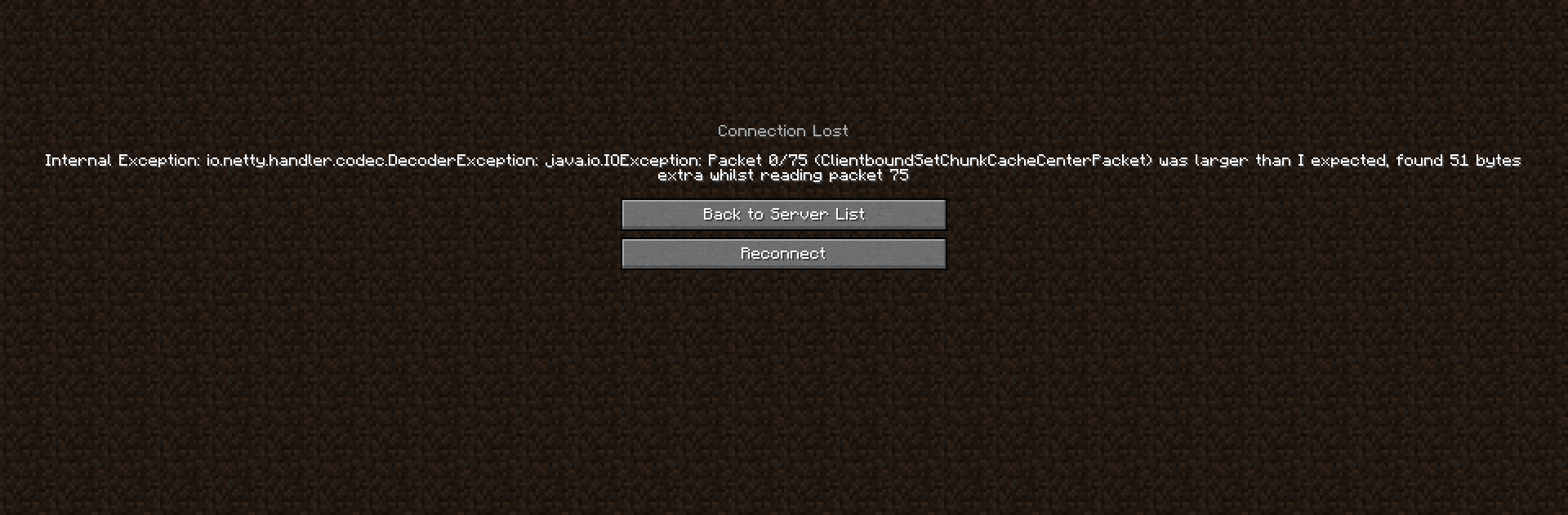 packet 0/75 (client boundsetchunk cache center packet) · Issue #3157 · ViaVersion/ViaVersion ...