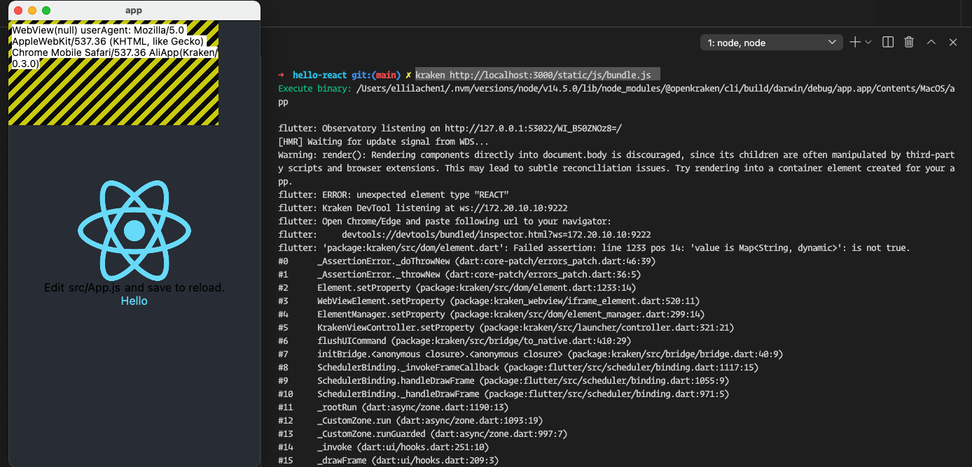 hello-react demo项目热重载失败 · Issue #345 · openkraken/kraken · GitHub