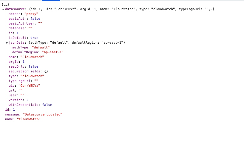 `default Region` Param For Cloudwatch Datasource Does Not Work · Issue 714 · Grafana Terraform