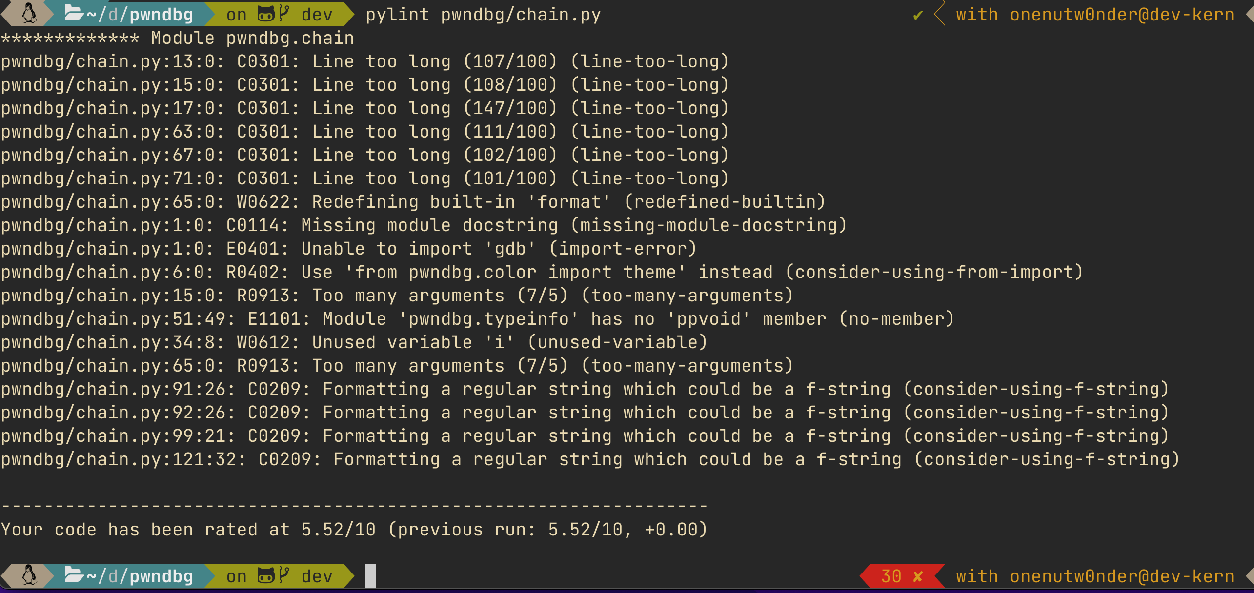 Linting and Auto Format · Issue #990 · pwndbg/pwndbg · GitHub