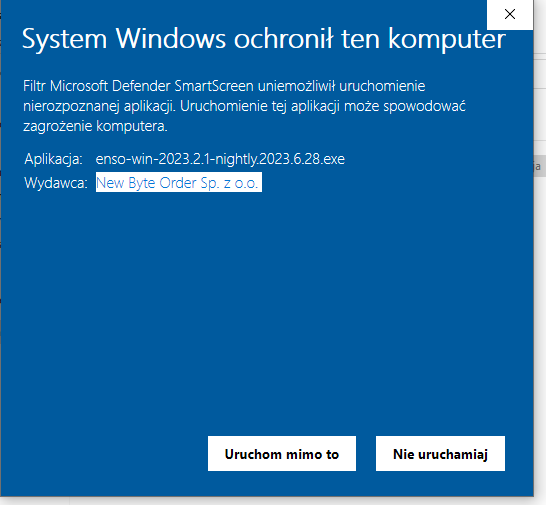 Windows Binaries Should Be Signed With Enso Not With The Underlying Company · Issue 7154 · Enso 