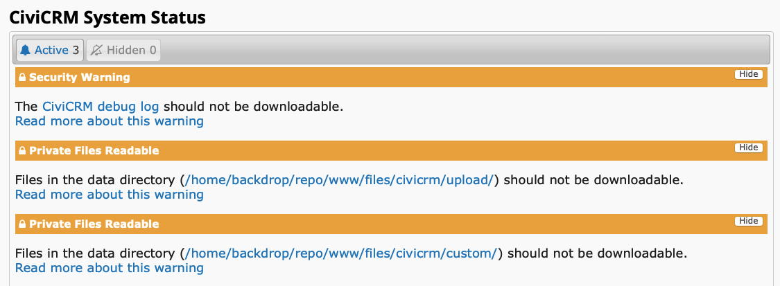 CiviCRM: private CiviCRM files are downloadable · Issue #929 · backdrop-ops/backdropcms.org · GitHub
