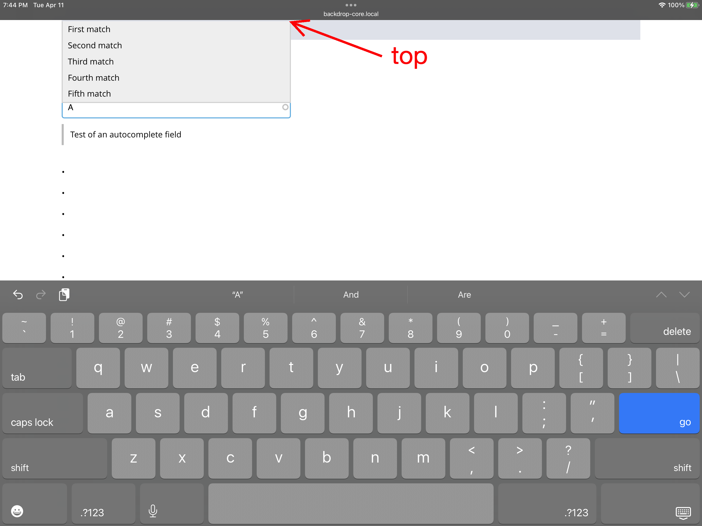 Fixed: Adjust autocomplete dropdown positioning on iPad and iPhone. · Issue #6050 · backdrop ...