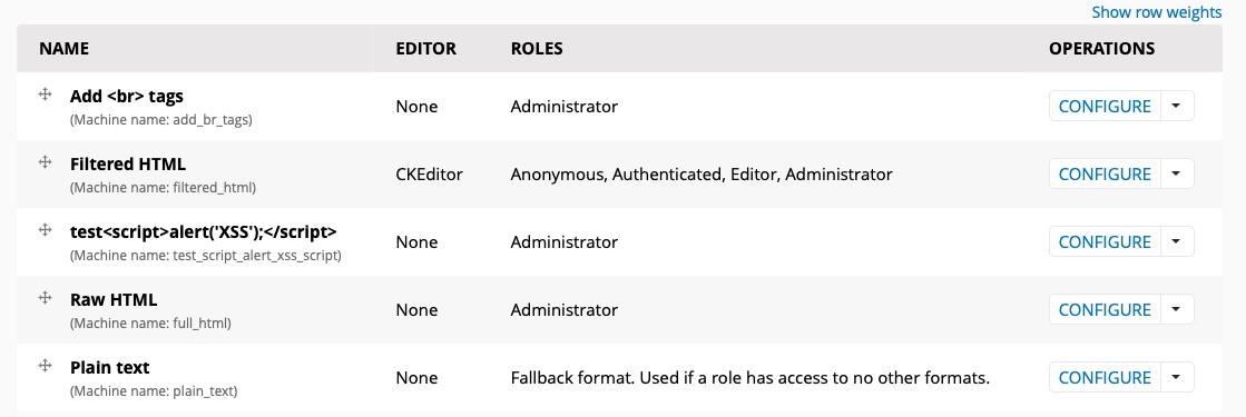 Text format names are double-escaped in the Editor selector · Issue #6229 · backdrop/backdrop ...