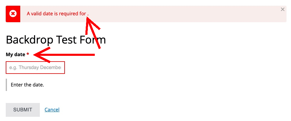 Validation Error For Datepopup Is Missing The Element Title · Issue 6274 · Backdropbackdrop