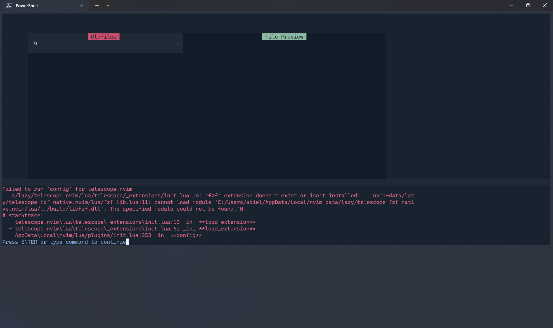 Telescope Error & nvim-treesitter Error · Issue #2455 · NvChad/NvChad · GitHub