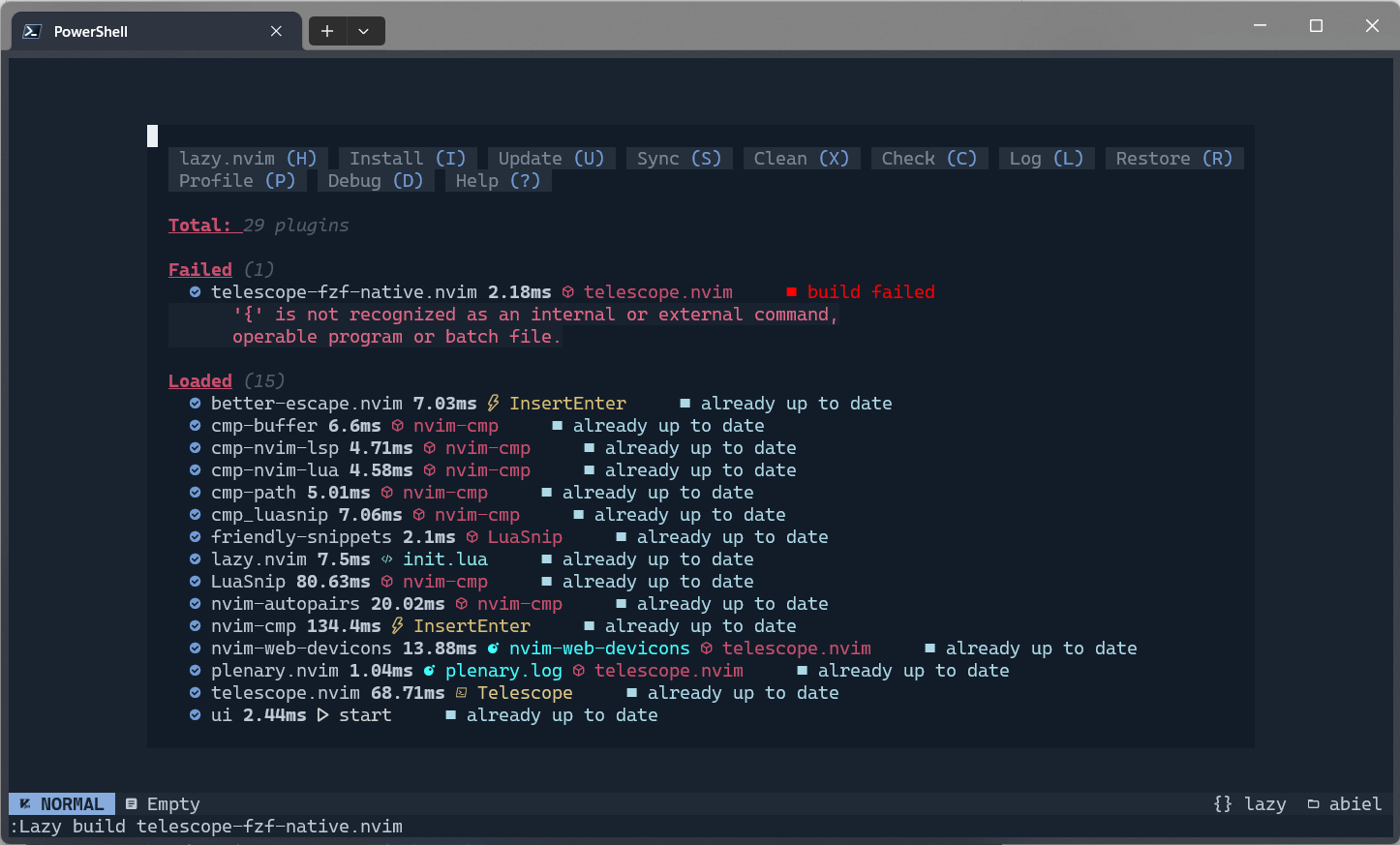 Telescope Error & nvim-treesitter Error · Issue #2455 · NvChad/NvChad · GitHub
