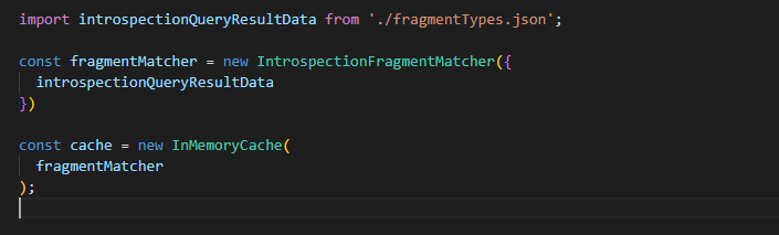 Still get error "WARNING: heuristic fragment matching going on!" when using fragmentMatcher for ...