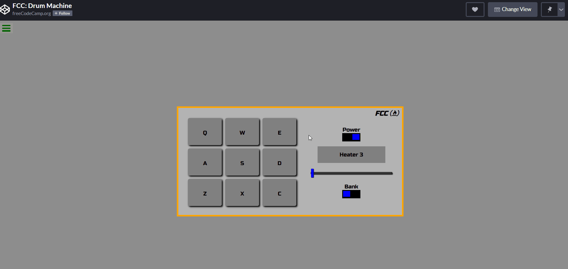 Drum Machine Demo Project : ".drum-pad" elements moves from the position while clicking on "E ...