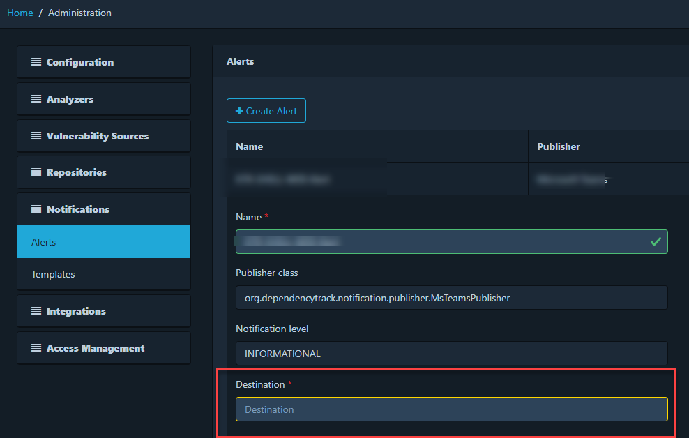 Alert destination keep empty after value added · Issue #1891 · DependencyTrack/dependency-track ...