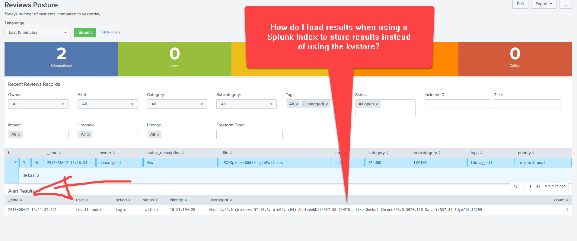 loadincident doesn't work when using splunk index to store incident ...