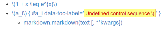 TOC doesn't show header which includes formulas correctly · Issue #895 · Python-Markdown ...