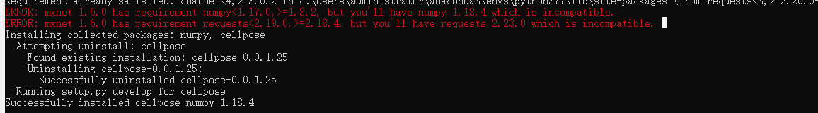 win10 numpy requirement incompatible · Issue #66 · MouseLand/cellpose · GitHub