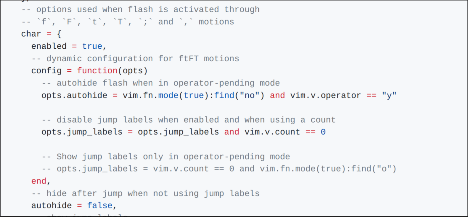 feature: Disable char motions (fFtT) just for a certain mode, e.g., visual/operator-pending mode ...